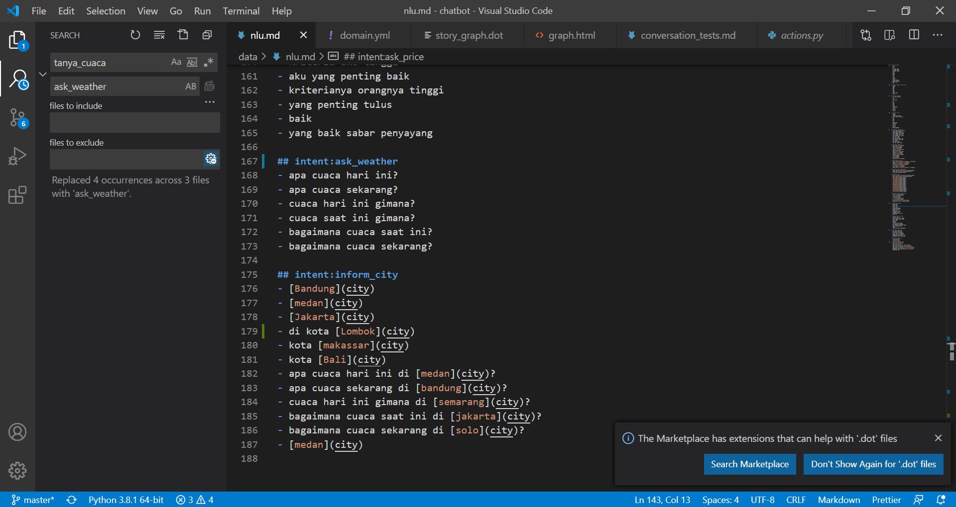 RASA Form Actions: Calling Weather API