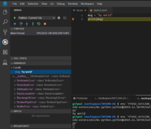 Python Debugging with Visual Studio Code / Gitpod.io