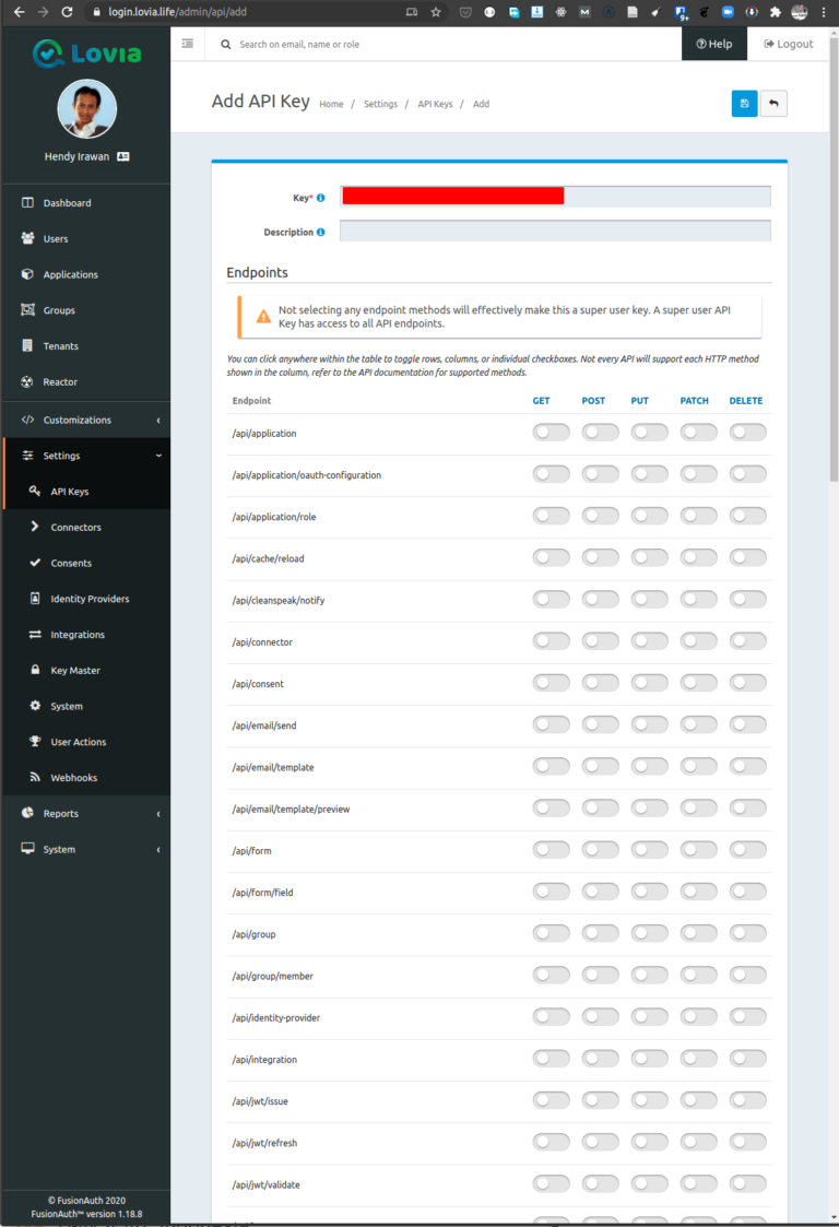 FusionAuth REST API | About Lovia